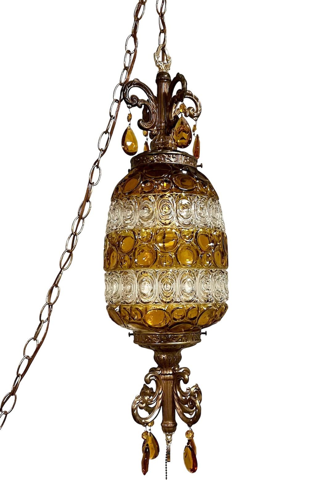 Vintage Mid Century Hanging Swag Lamp | Hollywood Regency Hanging Light ...