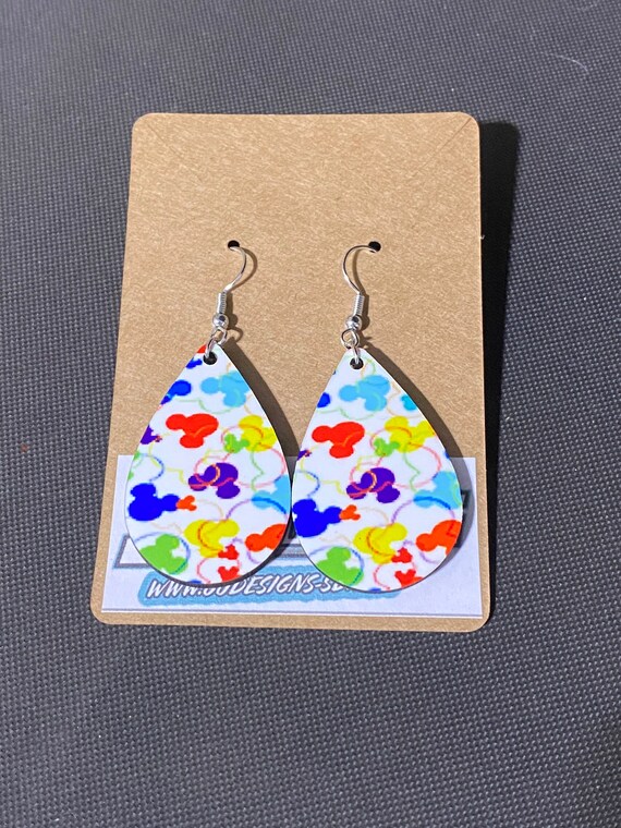 Mickey Disney Tear Drop Earrings - Etsy