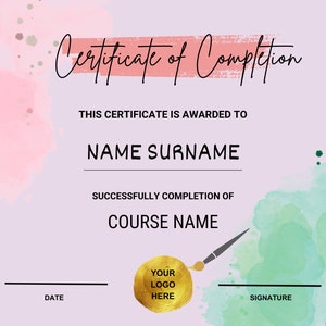 Certificate of Completion, Certificate Template, Canva Certificate ...