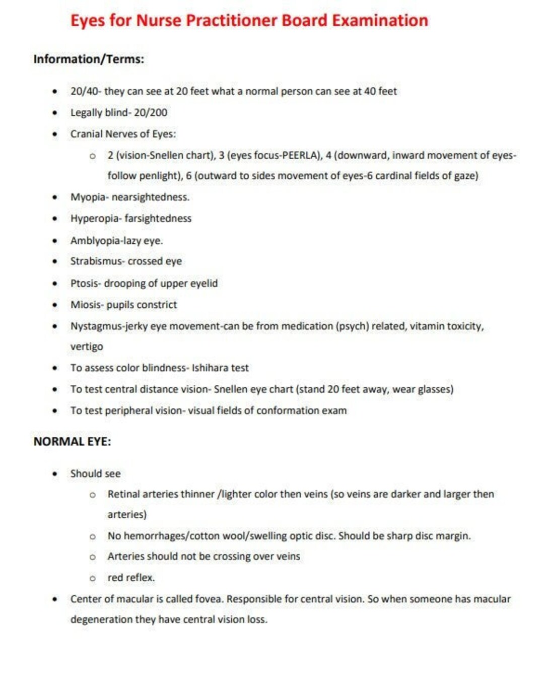 Nurse Practitioner Board Review on EYES - Etsy