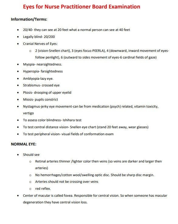 Nurse Practitioner Board Review on EYES - Etsy