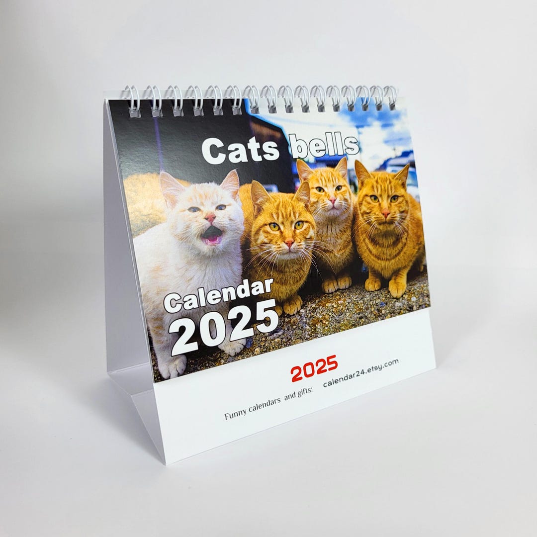 Bells Cats 2025 Desk Calendar, Cat Lover Gift, Funny Cat Calendar ...
