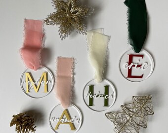 Customizable Acrylic Name Ornament | Custom Gift Tag | Acrylic Ornament ...