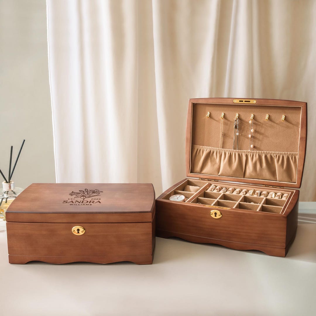 Personalized Jewelry Organizer, Personalized Gift for Her, Wooden ...