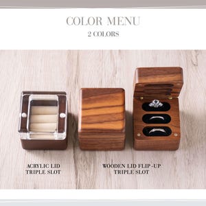 3 Slot Ring Box, wedding Wood Ring Box, 3 Slot Custom Wedding Ring Box ...