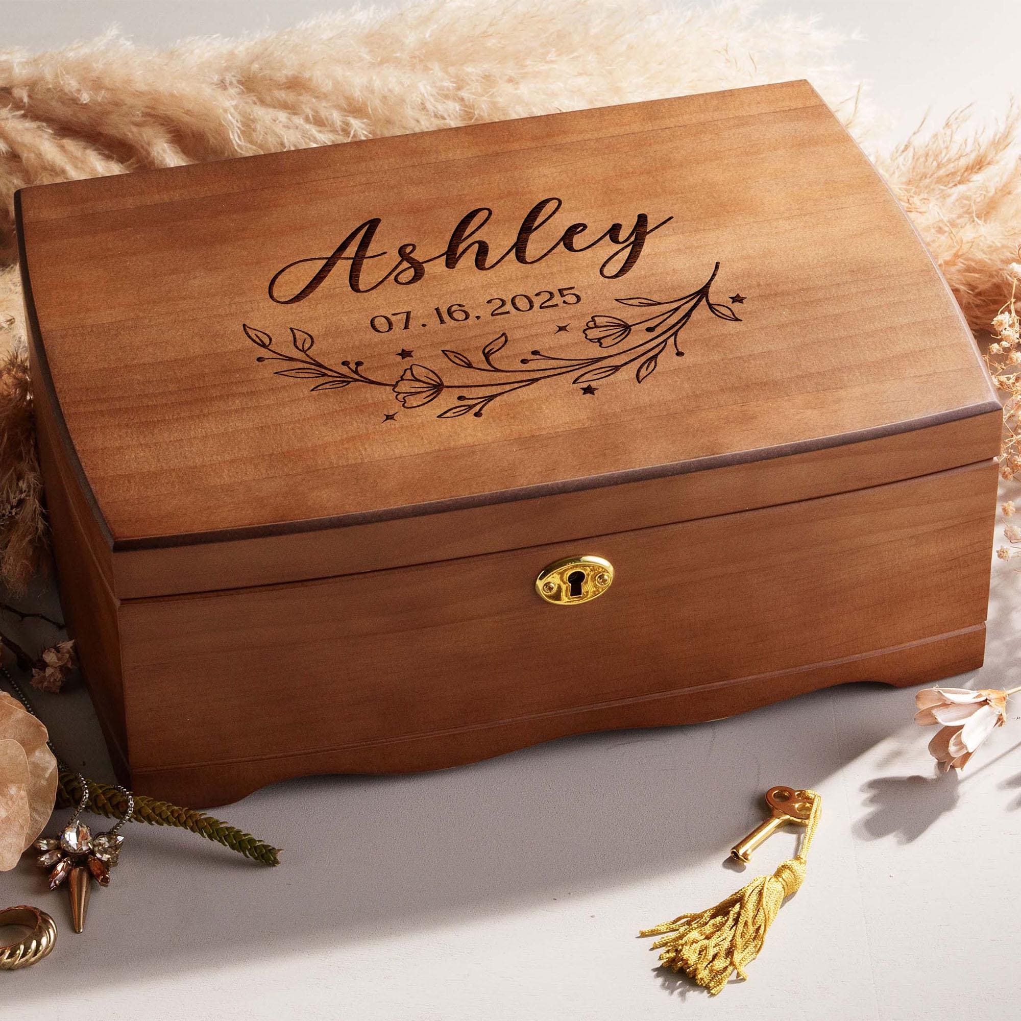 Personalized Wooden Jewelry Box, Retro Jewelry Box, Personalized Gift ...