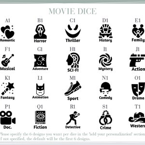 Engraved Movie Dice, Custom Decision Dice, Personalized Gifts for ...