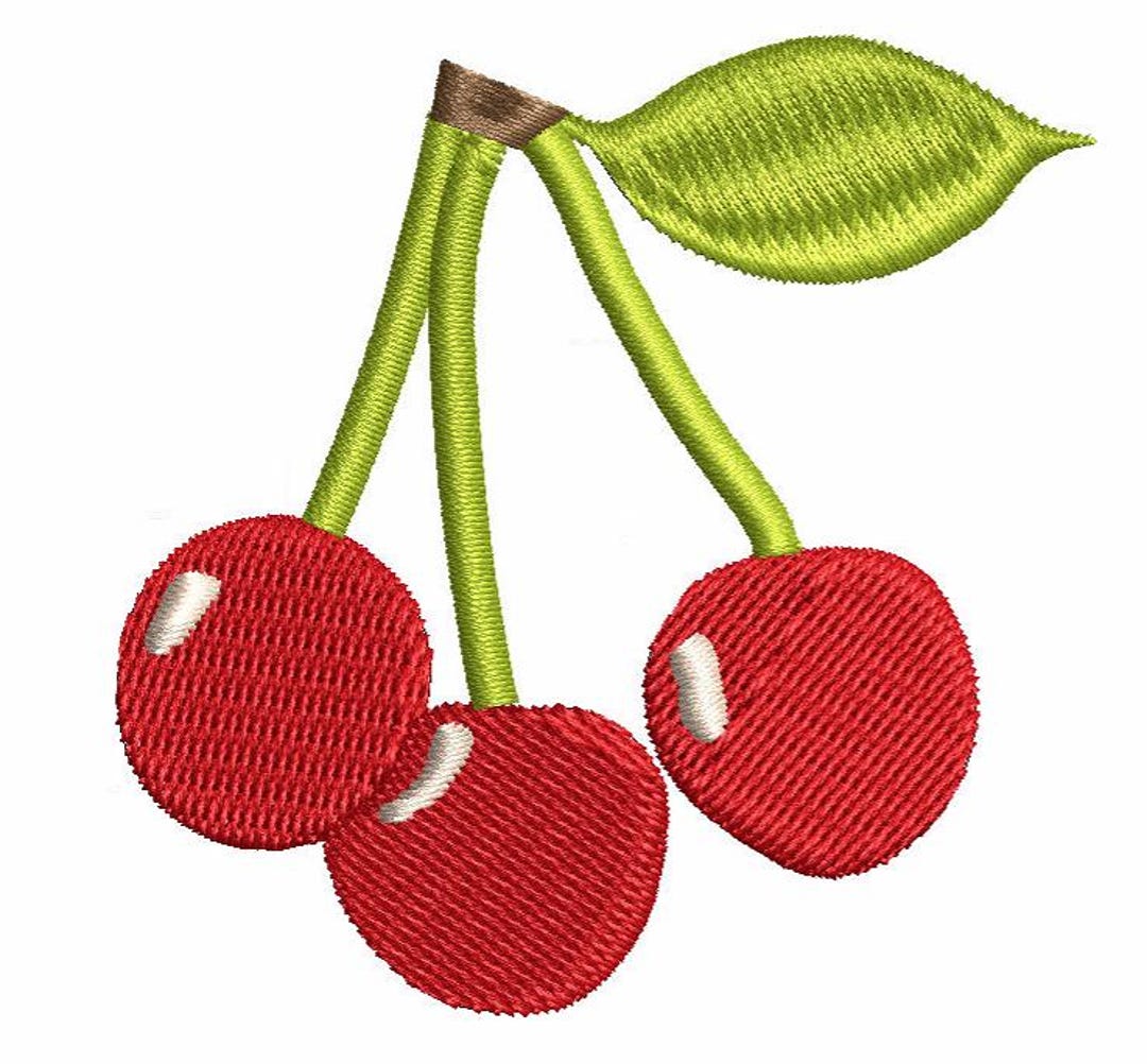 Cherry Machine Embroidery Design Fill Stitch Fruit 2.5X2.5 Instant ...