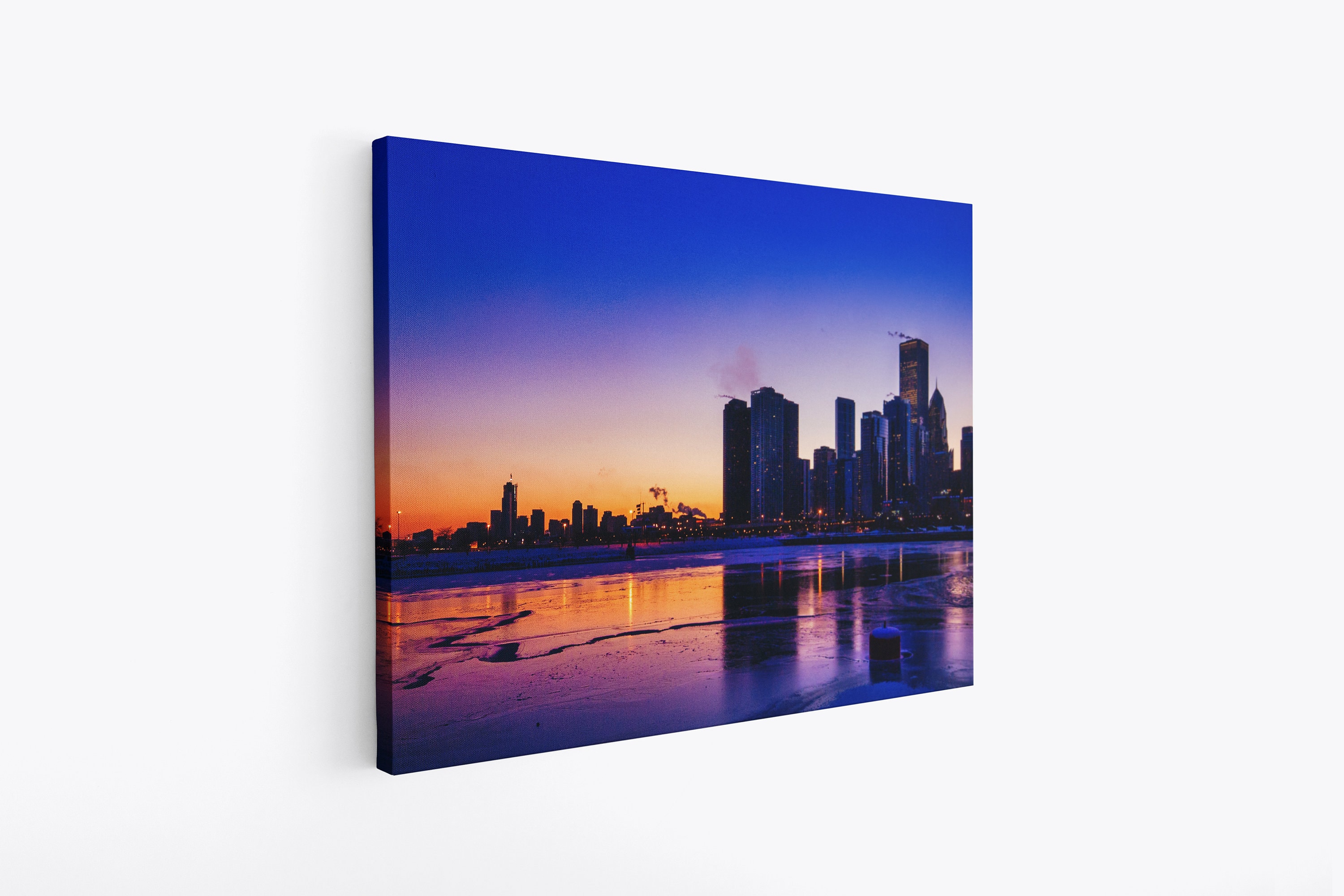Chicago Sunset Skyline Art and Urban Glow Digital Photography Cityscape ...