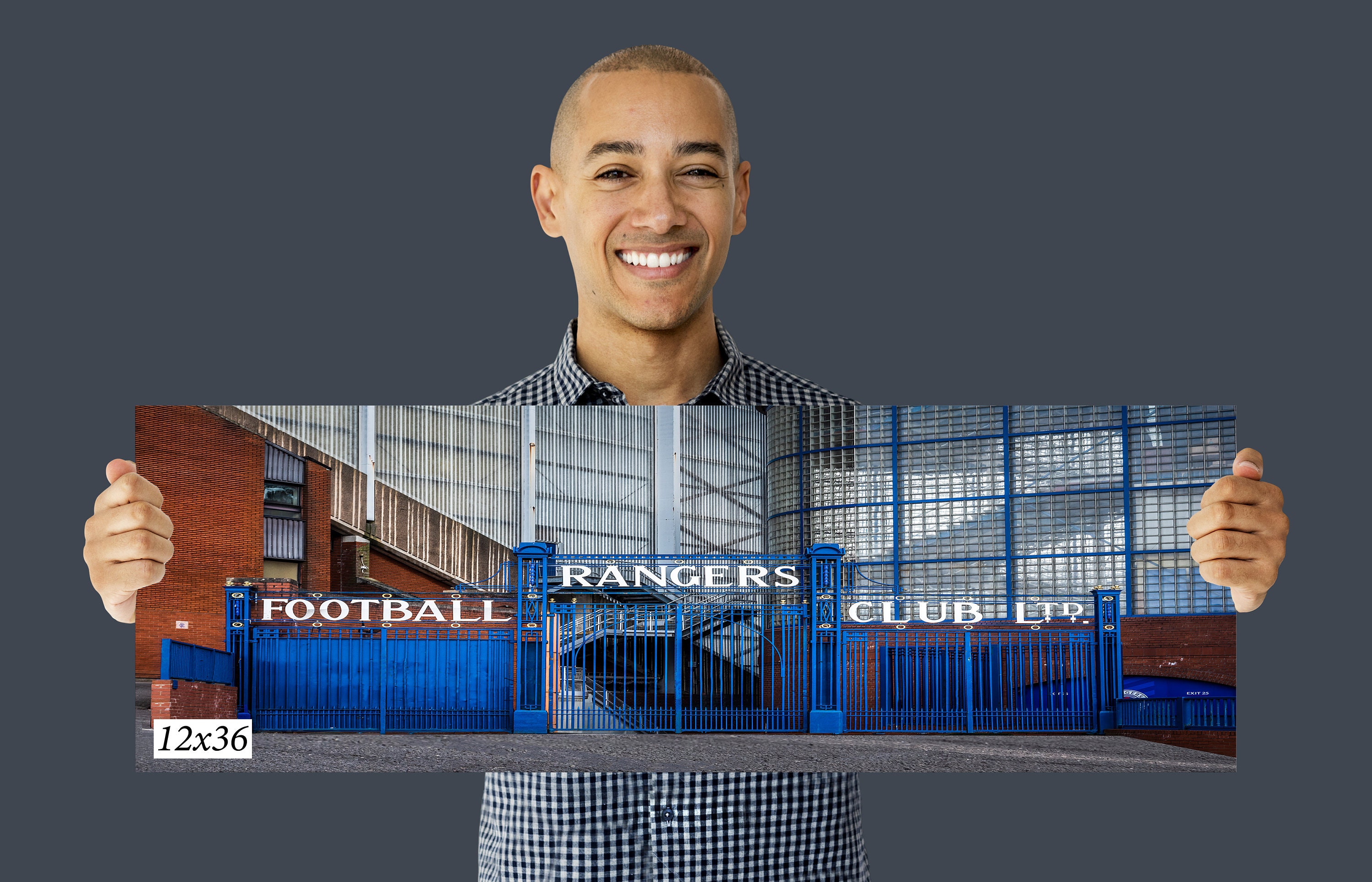 Ibrox Gates Rangers Art and Digital Scene Stadium View and Entrance Art ...