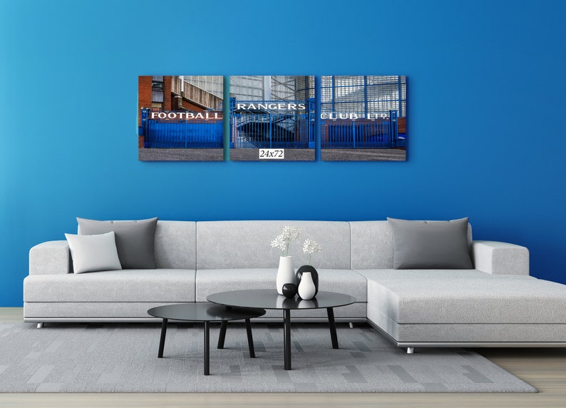 Ibrox Gates Rangers Art and Digital Scene Stadium View and Entrance Art ...