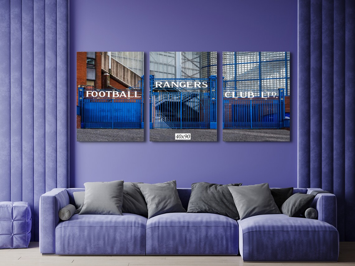 Ibrox Gates Rangers Art and Digital Scene Stadium View and Entrance Art ...