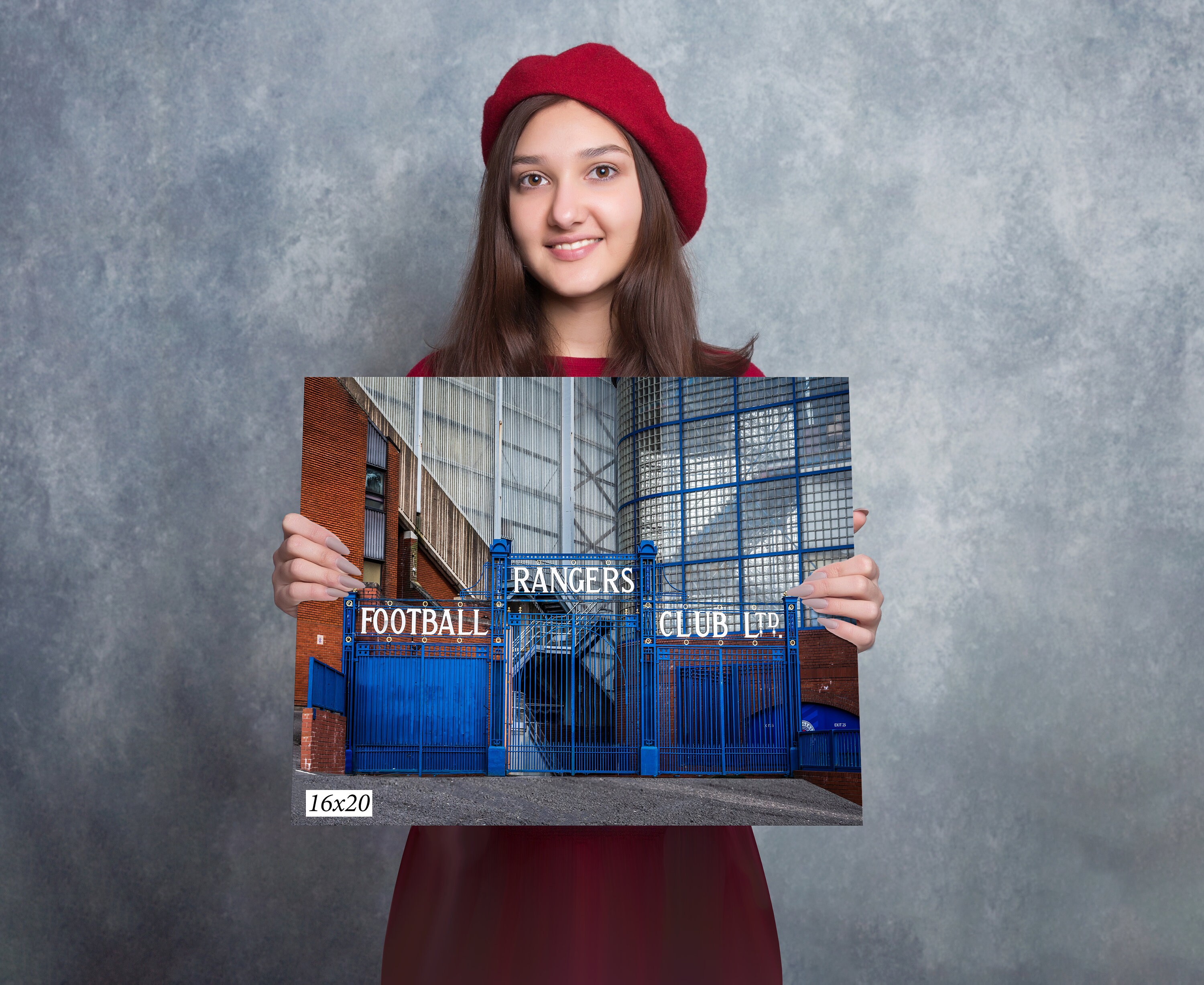 Ibrox Gates Rangers Art and Digital Scene Stadium View and Entrance Art ...