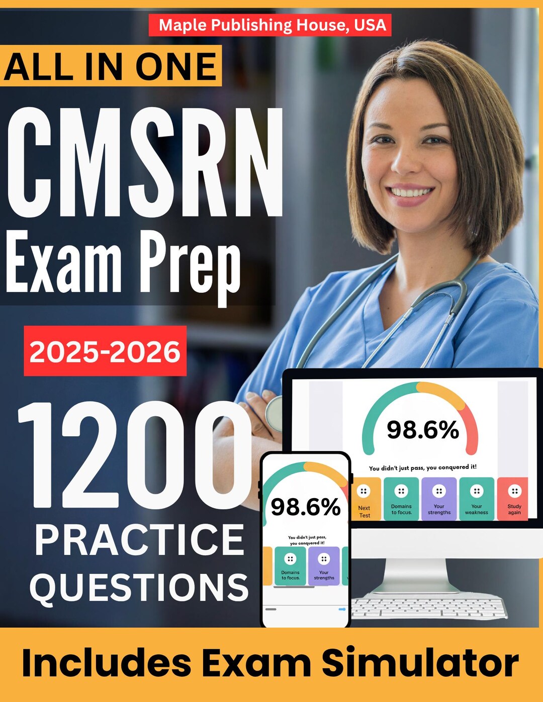 CMSRN Exam Prep: Online Exam Simulator, 8 Practice Tests, 1200qs | AMSN ...