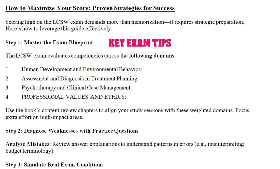 LCSW Study Guide: 1200 Q&A + Online Exam Simulator + Review + Bonus ...
