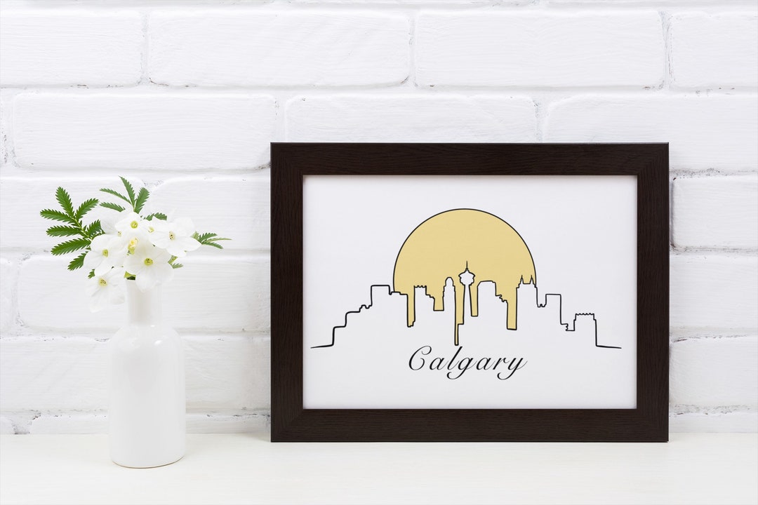 Calgary Skyline Digital Drawing | Digital Download | One Line Art - Etsy