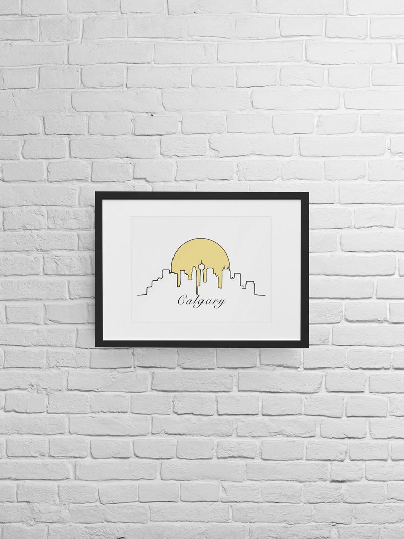 Calgary Skyline Digital Drawing | Digital Download | One Line Art - Etsy