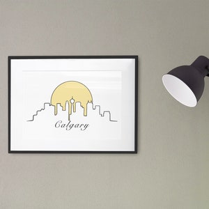 Calgary Skyline Digital Drawing | Digital Download | One Line Art - Etsy
