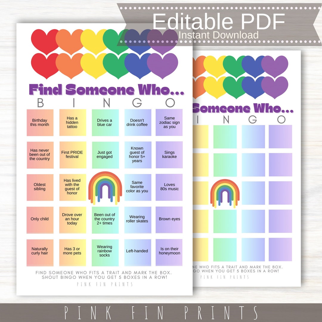 Pride Party Games for Large Groups Rainbow Bachelorette - Etsy