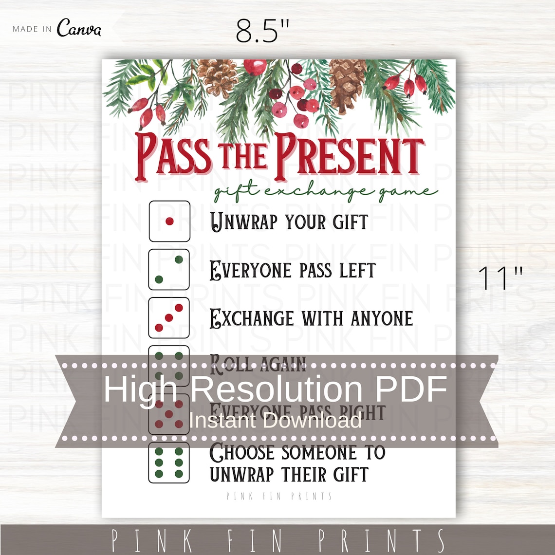 Christmas Gift Exchange Game Printable Pass the Present Game - Etsy