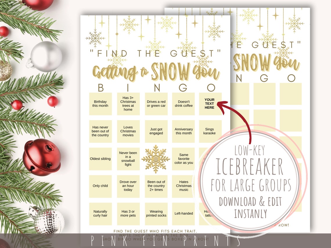 Get to Know You Bingo Printable Christmas Games Find the - Etsy