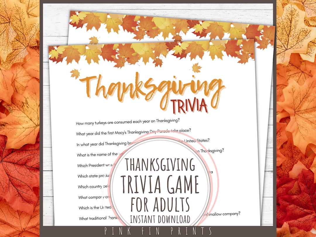 Thanksgiving Trivia, Printable Thanksgiving Games for Adults ...