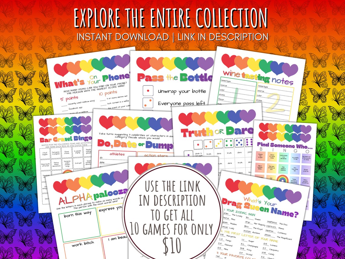 Pride Party Games for Large Groups, Rainbow Bachelorette Scavenger Hunt ...