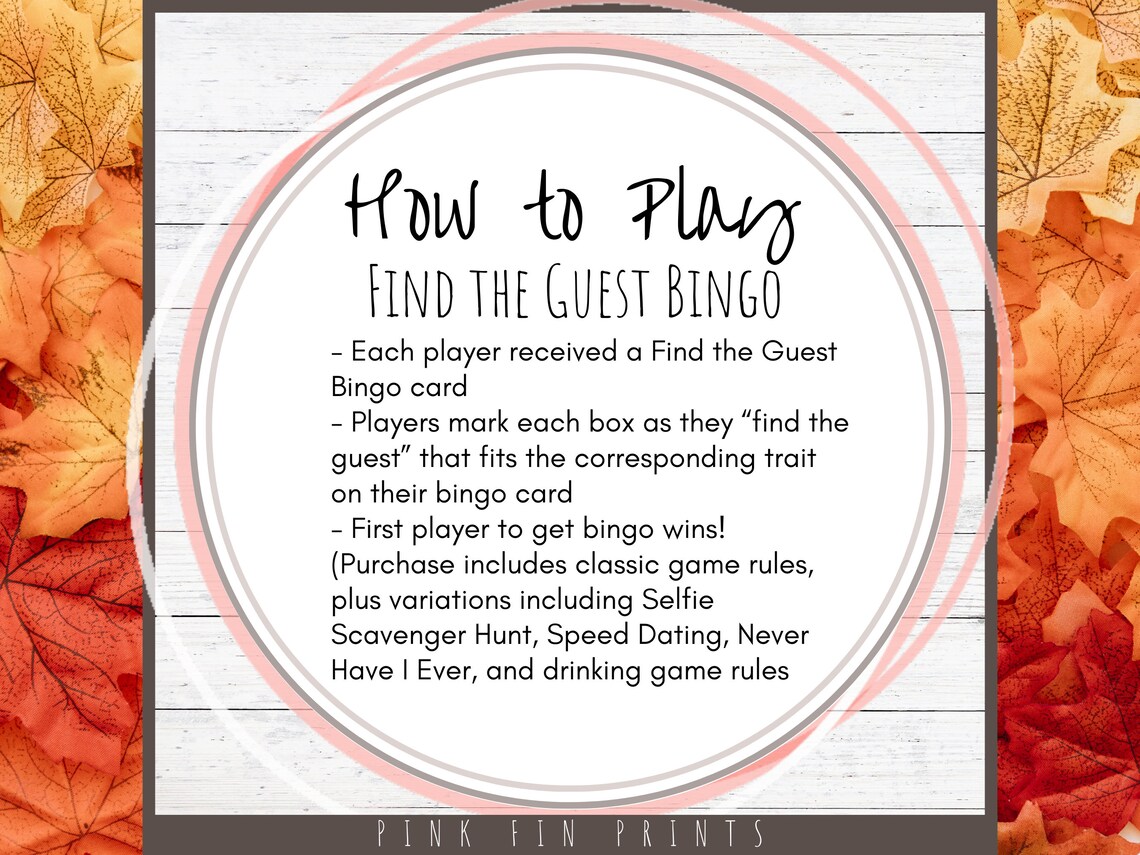Thanksgiving Find the Guest Bingo, Printable Thanksgiving Games for ...
