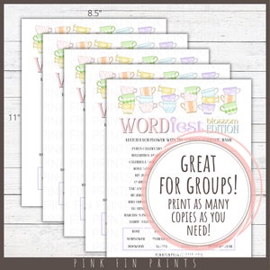Word Matching Tea Party Game, Mothers Day Garden Party Games for Groups ...