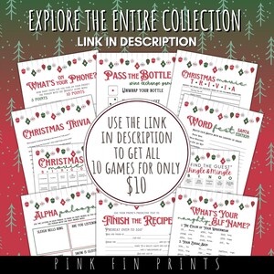 Santa Claus Trivia Matching Game, Match the Santa Name Game, Christmas ...