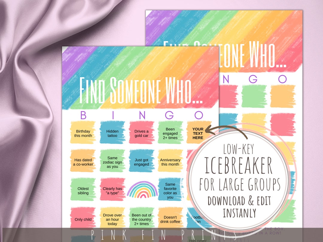 Find Someone Who Bingo for Rainbow Bachelorette Party Adult - Etsy