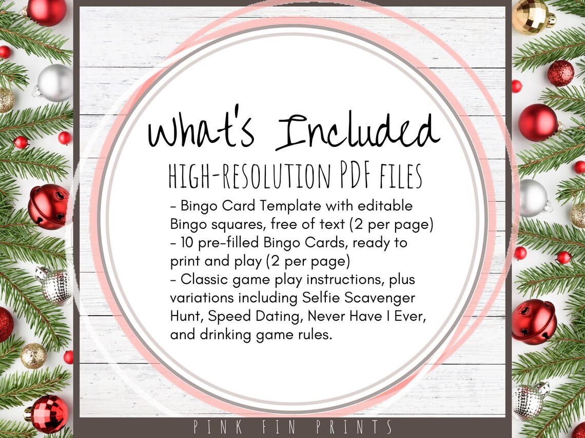 Find the Guest Christmas Bingo Printable, Ice Breaker Games for Work ...