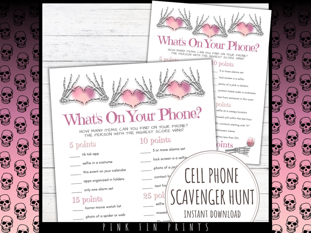 Whats on Your Phone Game for October Girls Night, Cell Phone Scavenger ...