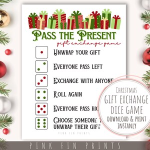 Pass the Present White Elephant Game Christmas Gift Exchange - Etsy
