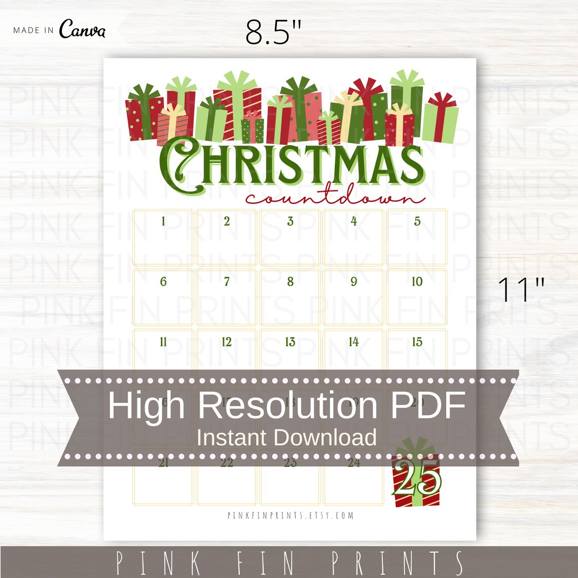 Christmas Countdown, Christmas Advent Calendar for Adults, Printable ...