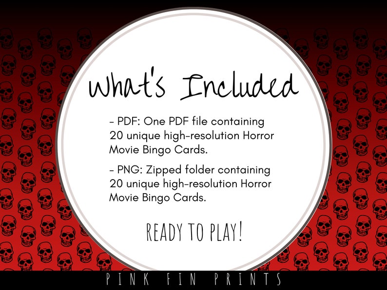 Horror Movie Bingo, Movie Scavenger Hunt, Halloween Bingo for Scary ...
