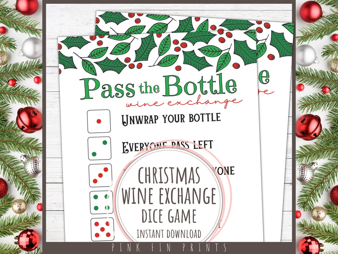 Printable Christmas Wine Exchange, Gift Exchange Game for Groups ...