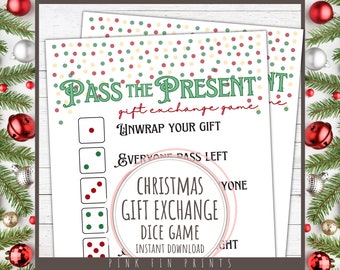 Pass the Present Game, Christmas Party Game, Christmas Gift Exchange ...