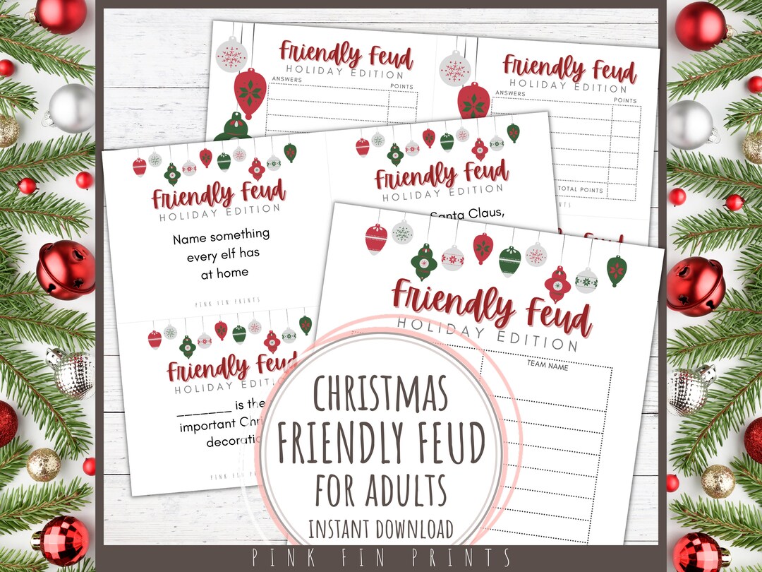 Christmas Feud, Christmas Games Printable, Holiday Feud Game Template ...