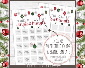 Christmas Bingo Cards Printable Fun Christmas Party Game - Etsy