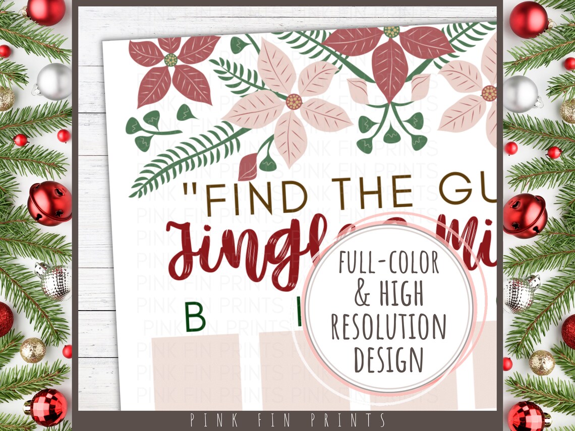 Find the Guest Christmas Bingo Large Group Games, Holiday Bingo for ...