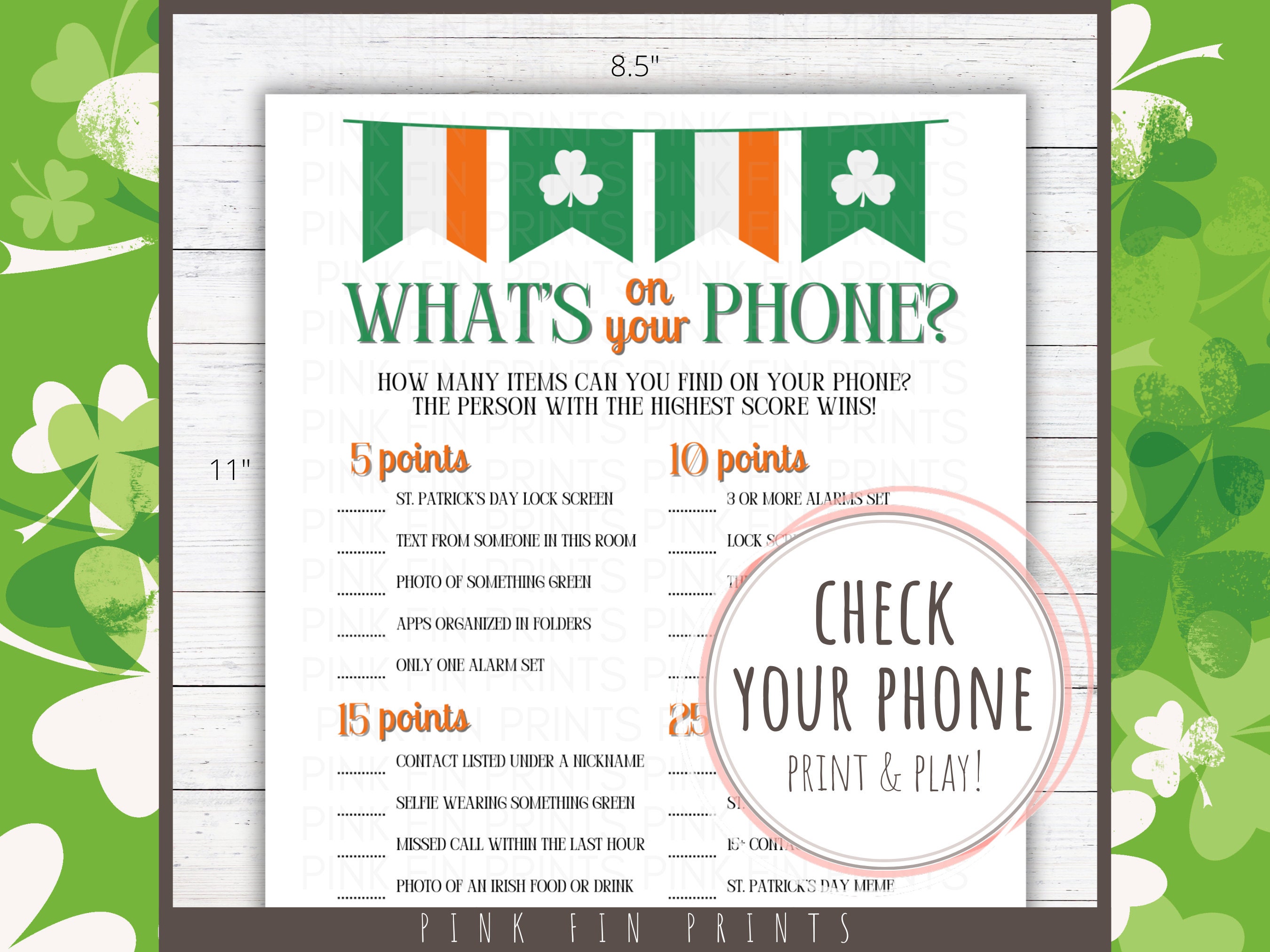 Cell Phone Scavenger Hunt for Saint Patricks Day, Whats on Your Phone ...