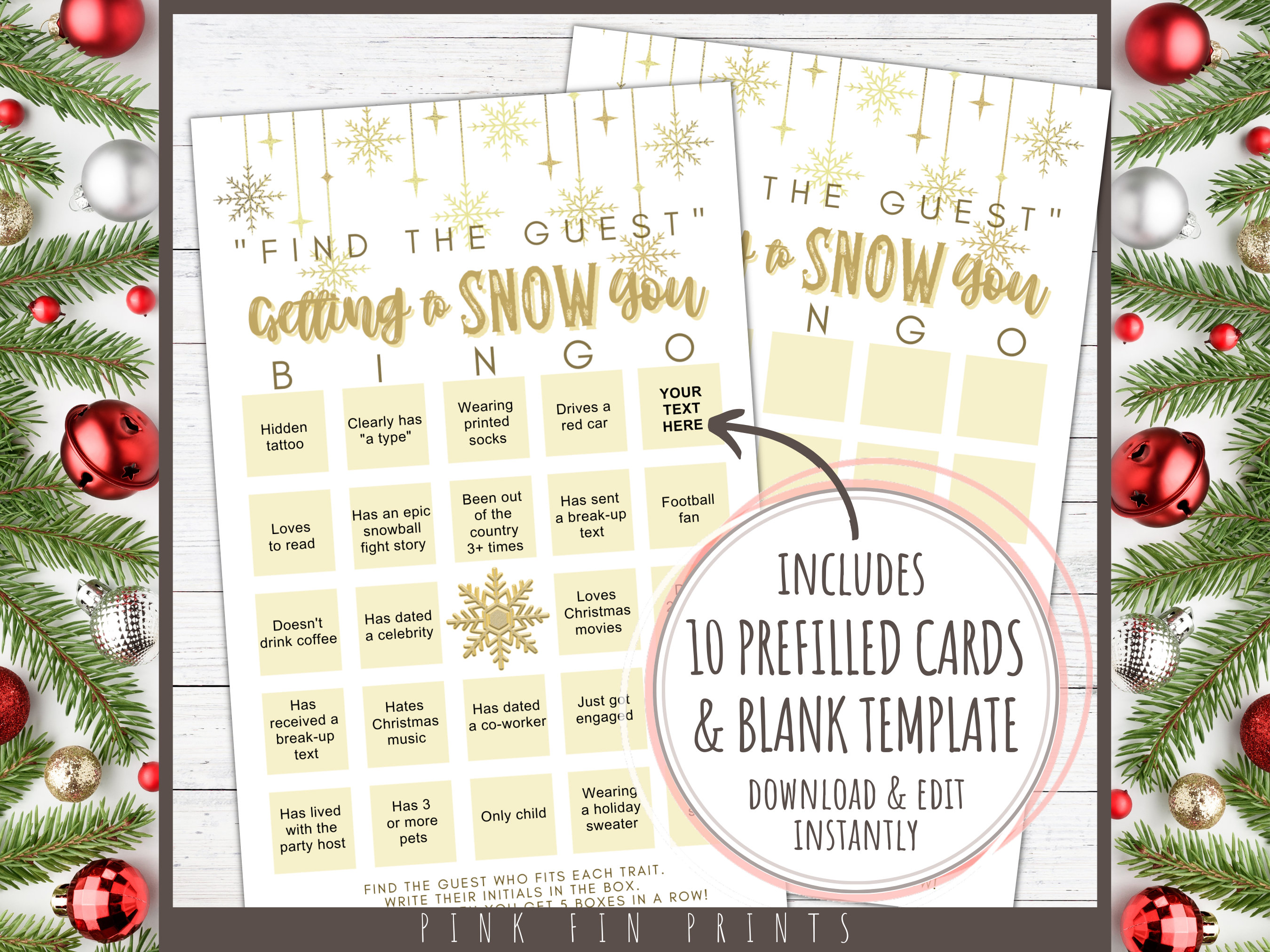 Get to Know You Bingo Printable Christmas Games, Find the Guest Bingo ...