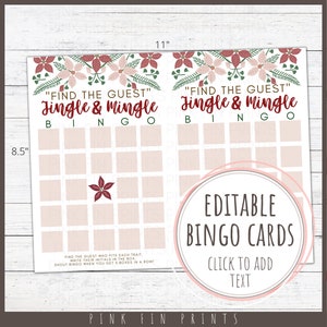 Find the Guest Christmas Bingo Large Group Games, Holiday Bingo for ...