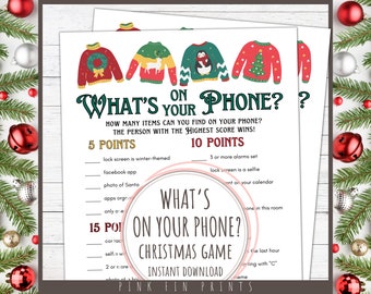 Holiday Party Whats on Your Phone Christmas Games Fun Family - Etsy