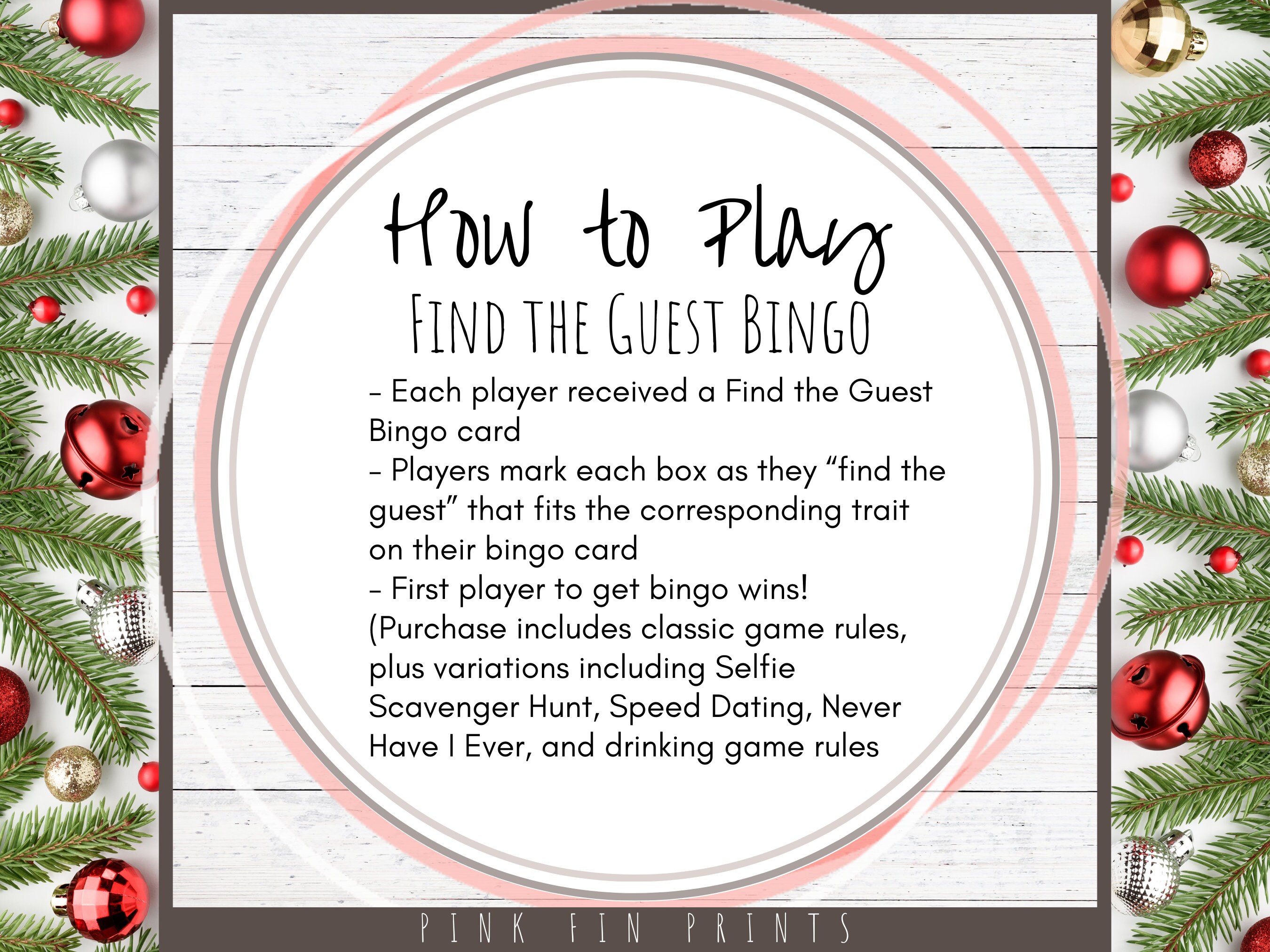 Find the Guest Christmas Bingo Printable Ice Breaker Games - Etsy