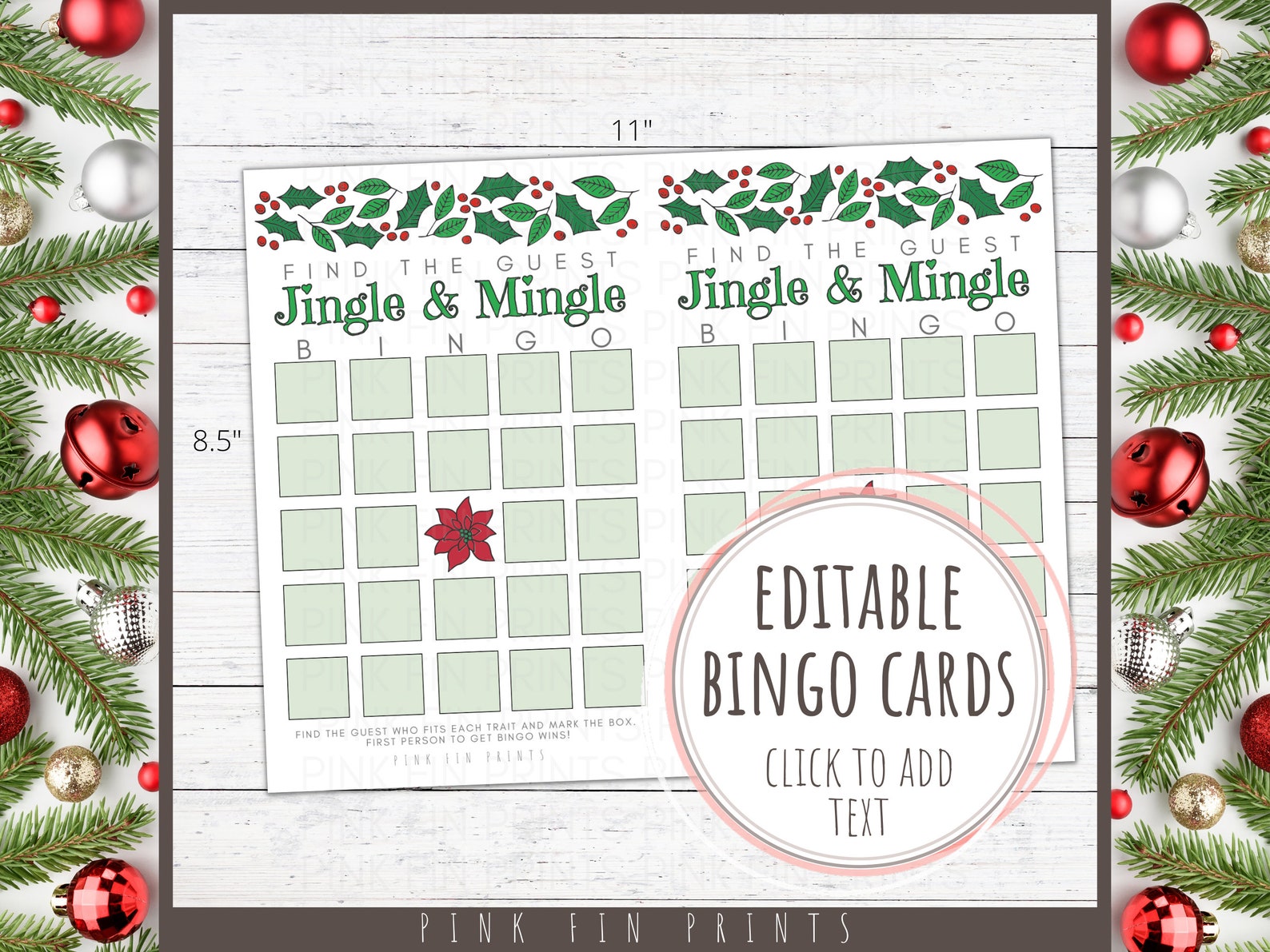 Find the Guest Christmas Bingo Printable, Ice Breaker Games for Work ...
