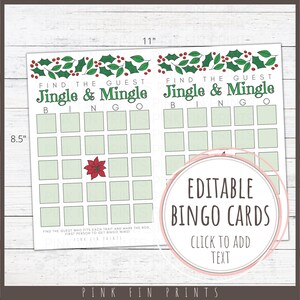 Find the Guest Christmas Bingo Printable, Ice Breaker Games for Work ...