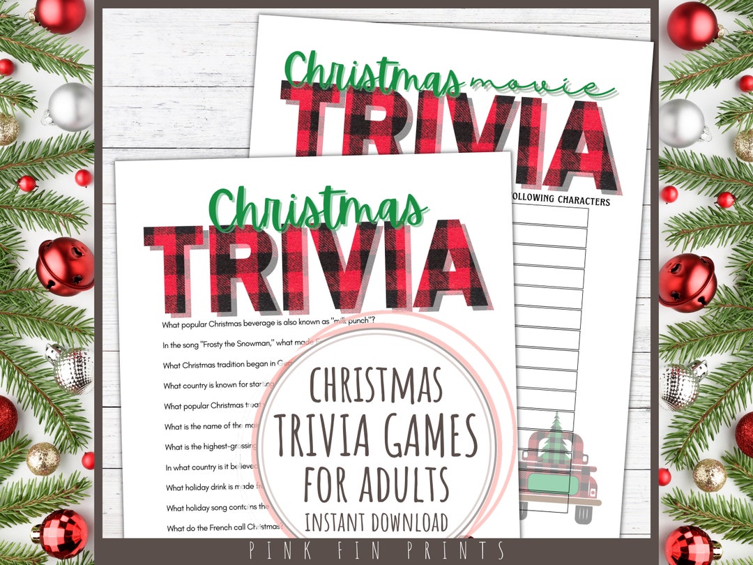 Christmas Trivia Games for Adults Buffalo Plaid Christmas - Etsy