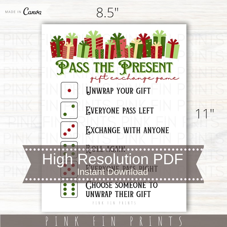 Pass the Present White Elephant Game Christmas Gift Exchange - Etsy
